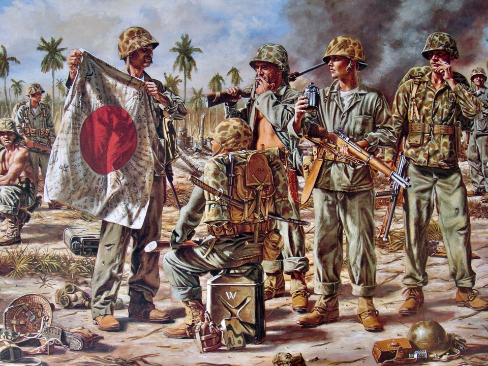 Rick Reeves - Trophies - Victory At Tarawa - WW II - Print - Mint - | eBay