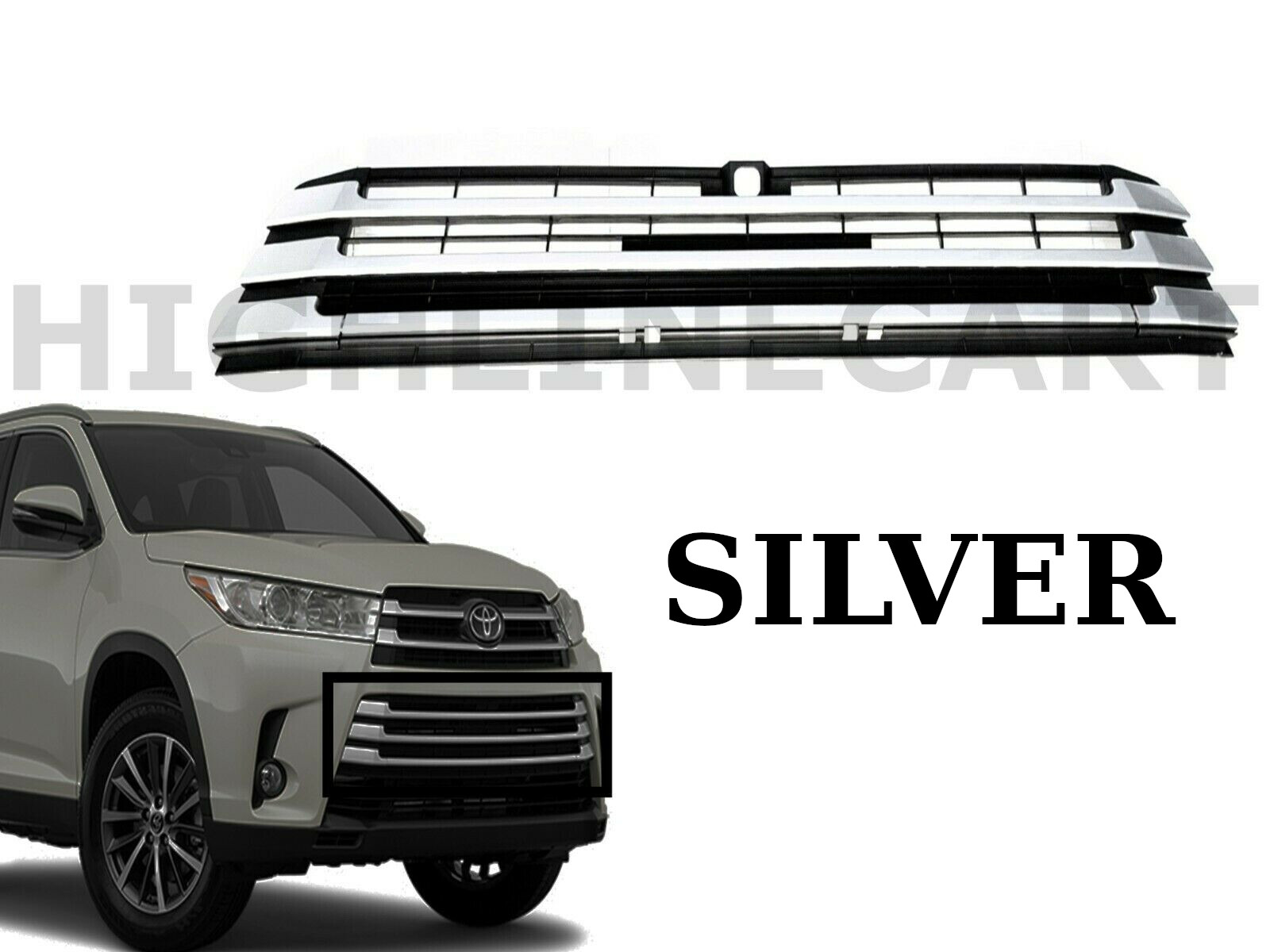 For 2017-2019 Toyota Highlander Grille Front Lower Grille With Tow ...
