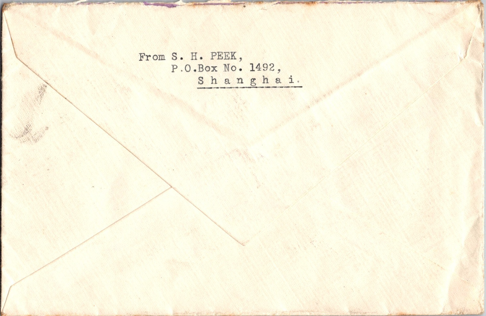 1932 China Shanghai Cover Via America SS President Wilson to England ...