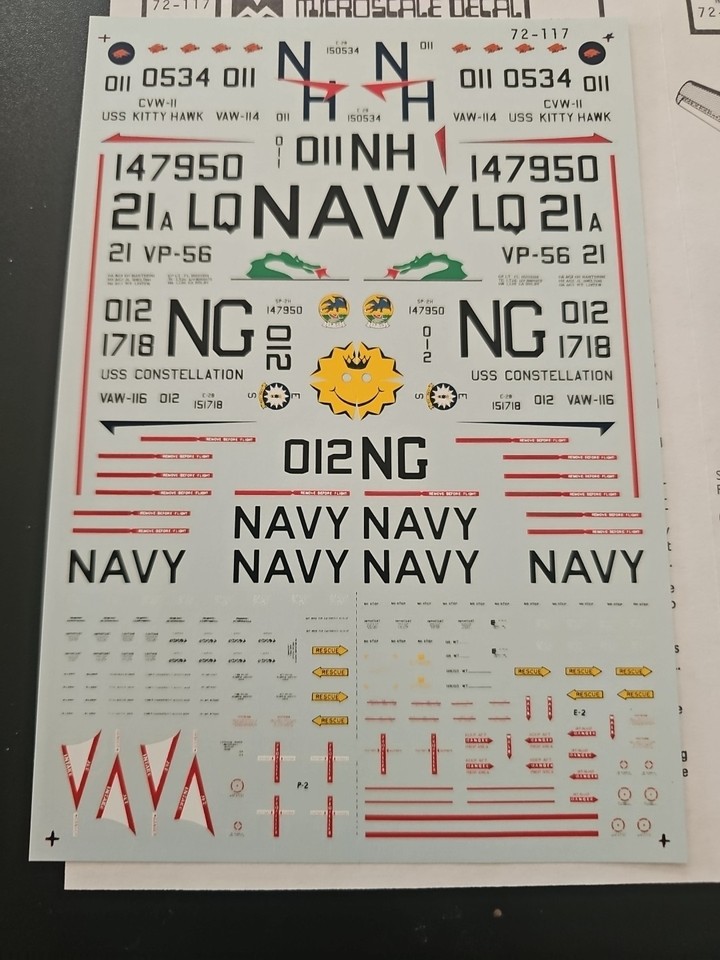 1/72 117 Microscale E-2 Hawkeye VAW P-2 P2V-7 Neptune VP-56 decal for ...