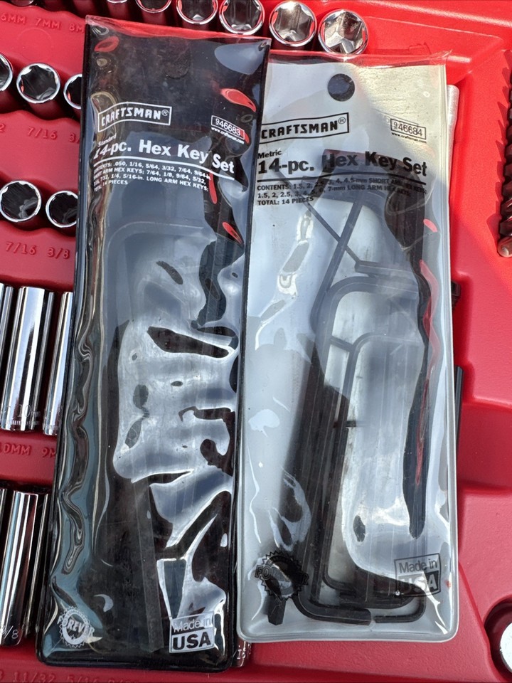 MINT Sears Craftsman USA Nos 190pc 3 Drawer Mechanics Tool Set 33190 ...