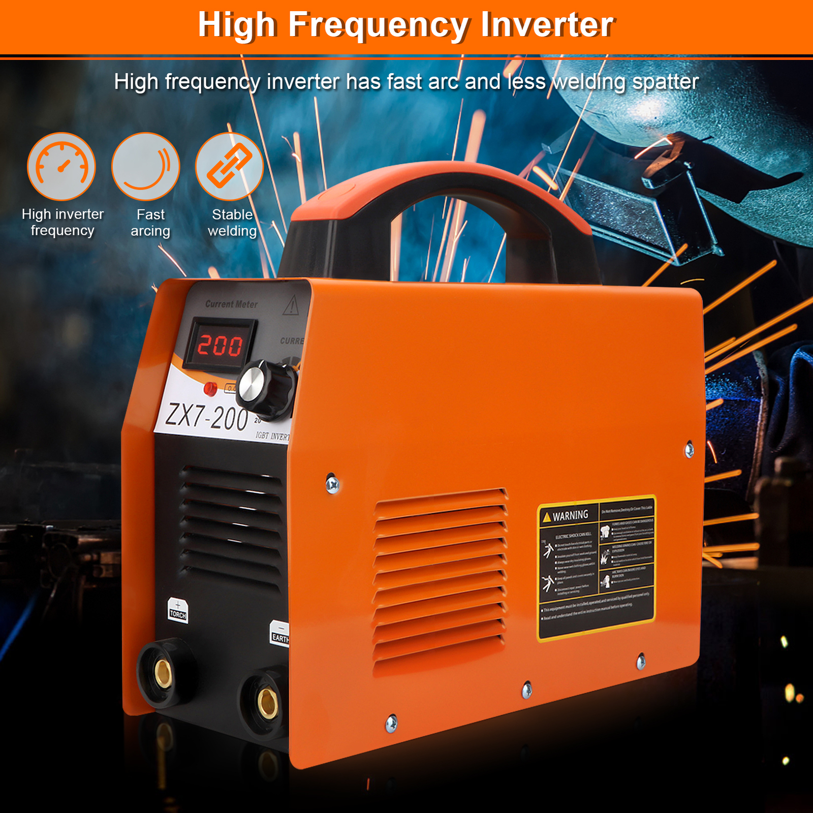 Portable ARC MMA 200Amp Stick Welder DC Inverter Welding Machine IGBT ...