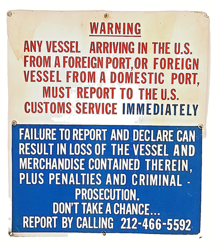 US Customs Tin Sign: Authentic, Original & Rare. Federal Government ...