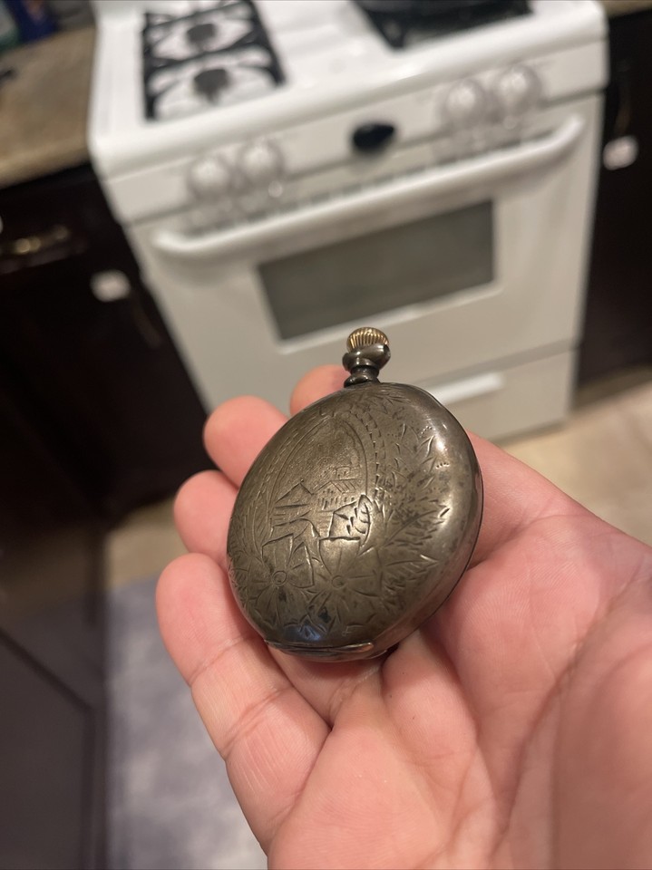 Engraved Coin Silver Keystone Leader Pocket Watch Case 900 Fine Rare | eBay