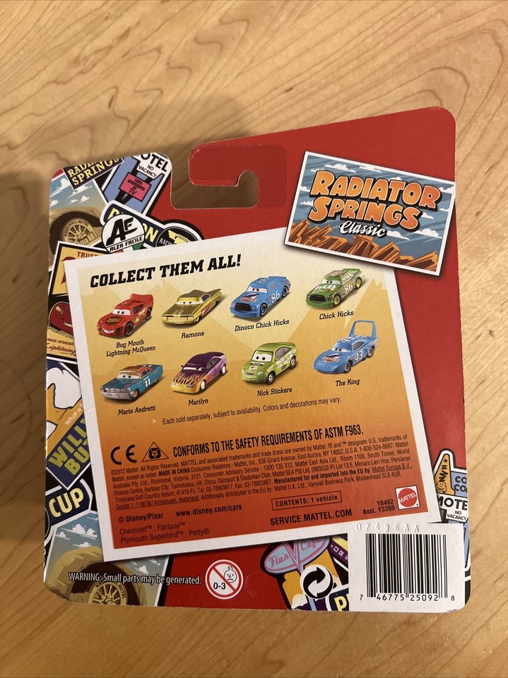 DISNEY PIXAR CARS RADIATOR SPRINGS CLASSIC NICK STICKERS TOYS R US ...