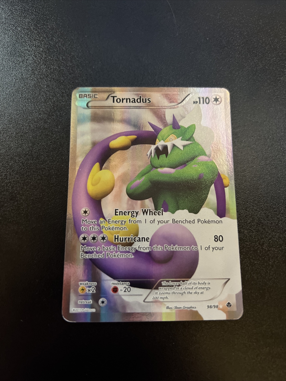 Pokemon TCG English Card Emerging Powers Tornadus 98/98 Full Art Holo ...