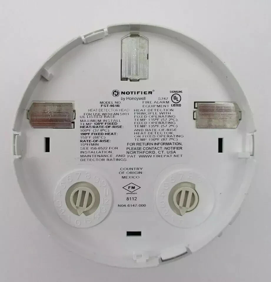 NOTIFIER FST-951R LOW-PROFILE INTELLIGENT RATE-OF-RISE THERMAL SENSOR ...
