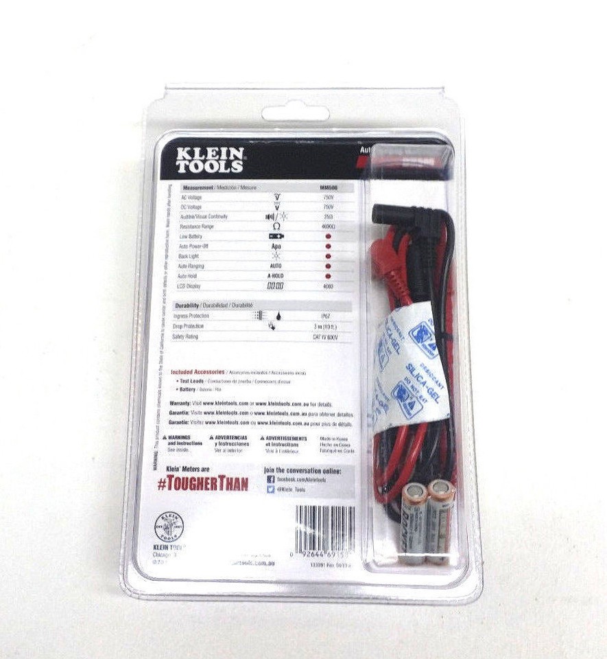 Klein Tools MM500 Auto Ranging Multimeter IP67 Dust and Waterproof ...