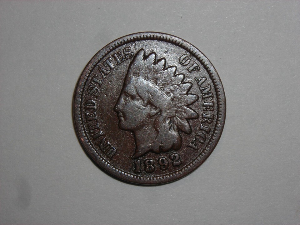 INDIAN HEAD PENNY 1892 NICE SMALL CENT 1892-P LIGHT LIBERTY LOT #5 | eBay