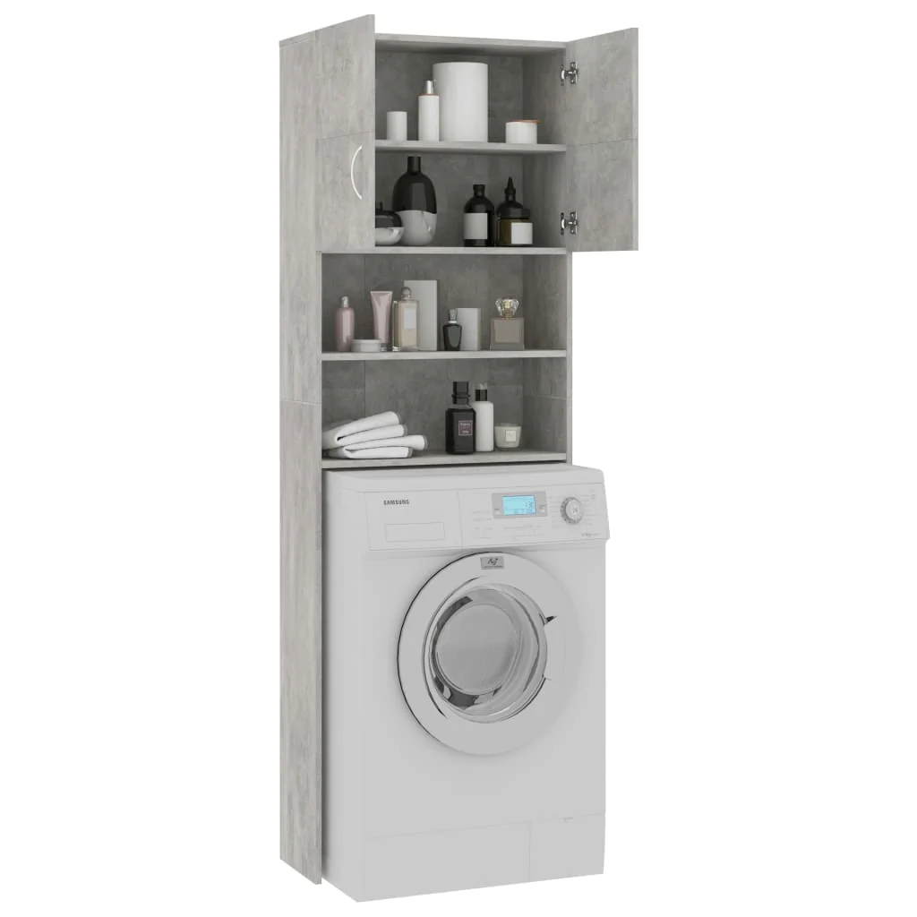 2 Door Washing Machine Storage Cupboard Laundry Cabinet With Shelves ...