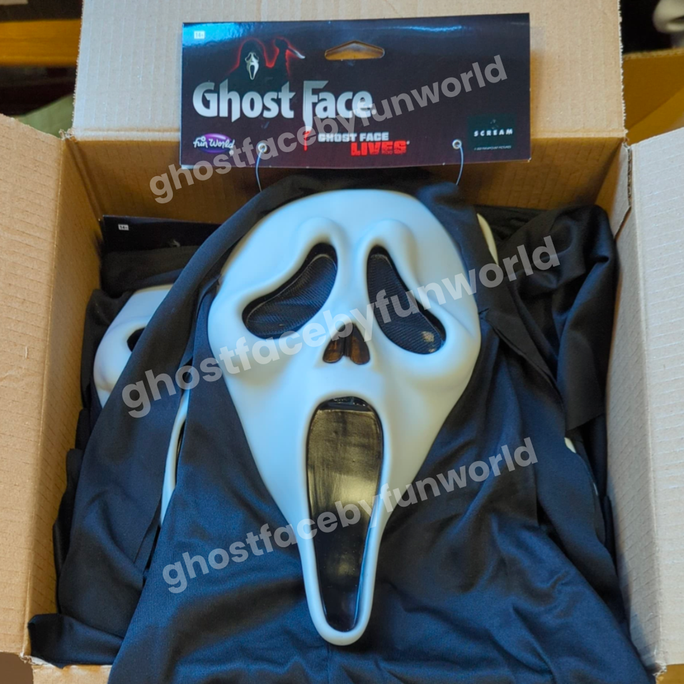 Classic Official Ghost Face Scream Mask With Shroud - Scream Fun World ...
