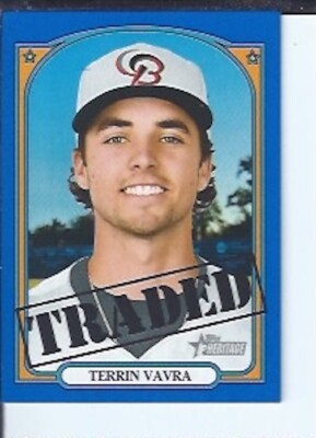 Terrin Vavra 2021 Topps Heritage Minors Traded Blue Parallel #ed / 99 ...