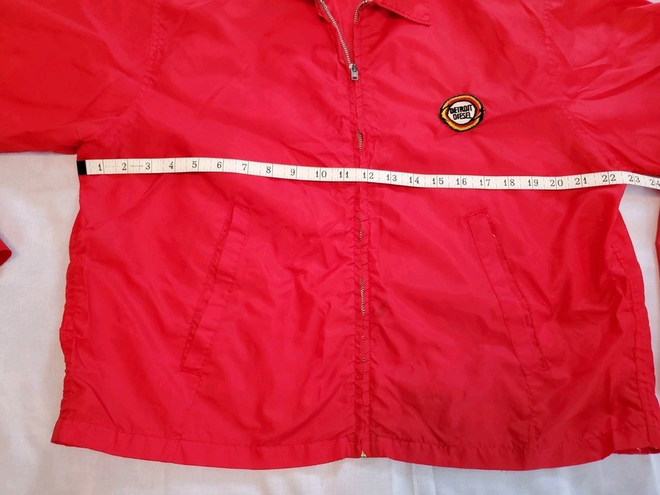 Vintage Detroit Diesel Red Nylon Lightweight Windbreaker Full Zip ...