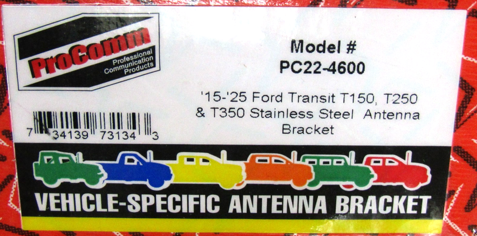 ProComm PC22-4600 Stainless Steel Antenna Bracket Ford '15-'25 Transit ...