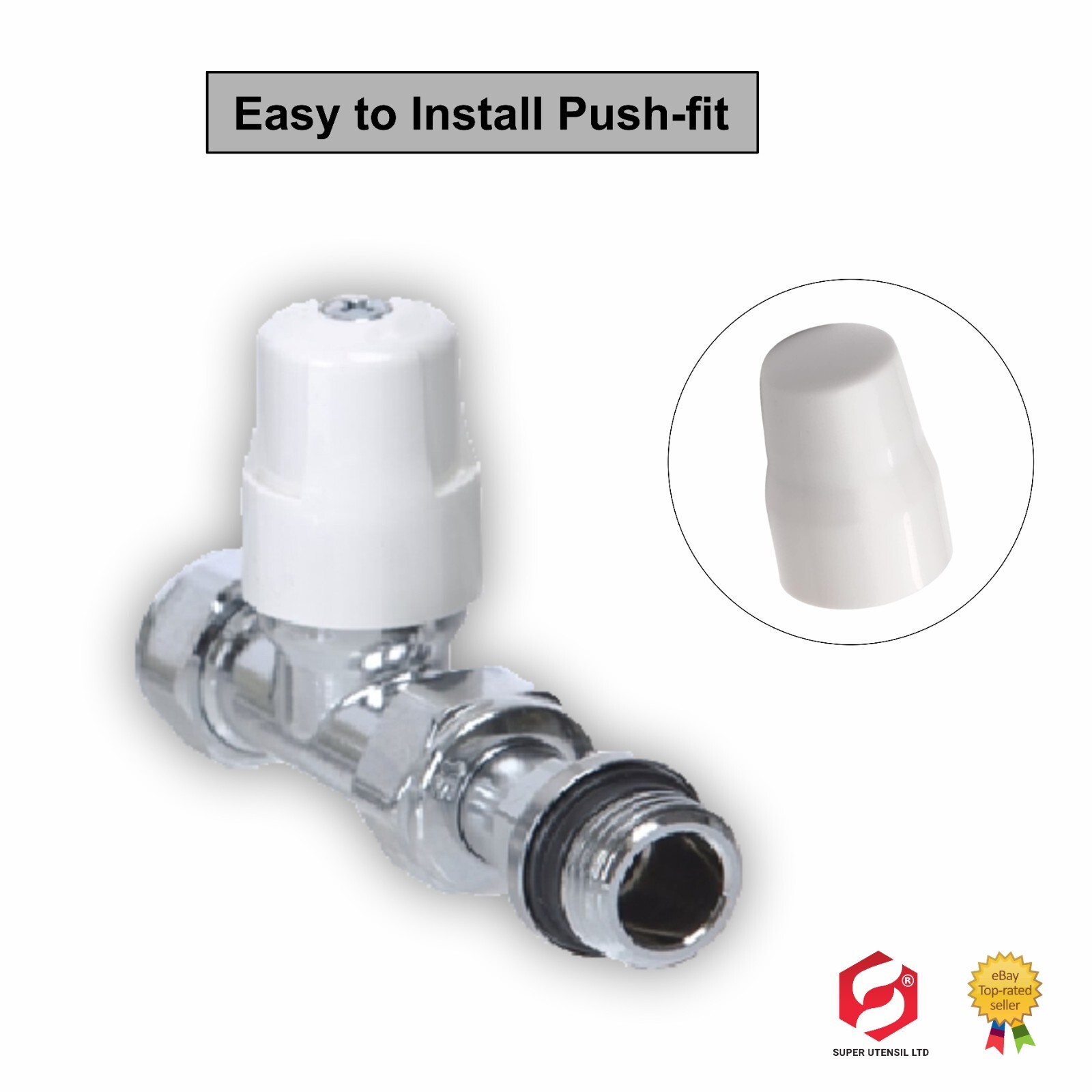 Radiator Valve Cap Easy Push-Fit Universal Replacement Valve Cover ...