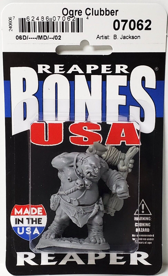 OGRE CLUBBER Reaper Miniatures Bones USA Dungeon Dwellers REM07062 D&D ...