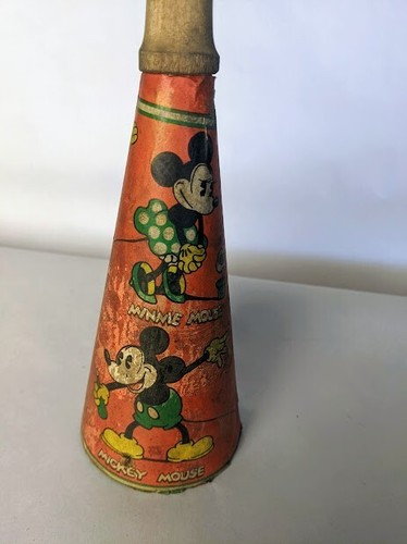 Original 1928-1932 Pie Eyed Mickey Mouse Disney Horn Noisemaker Marks ...