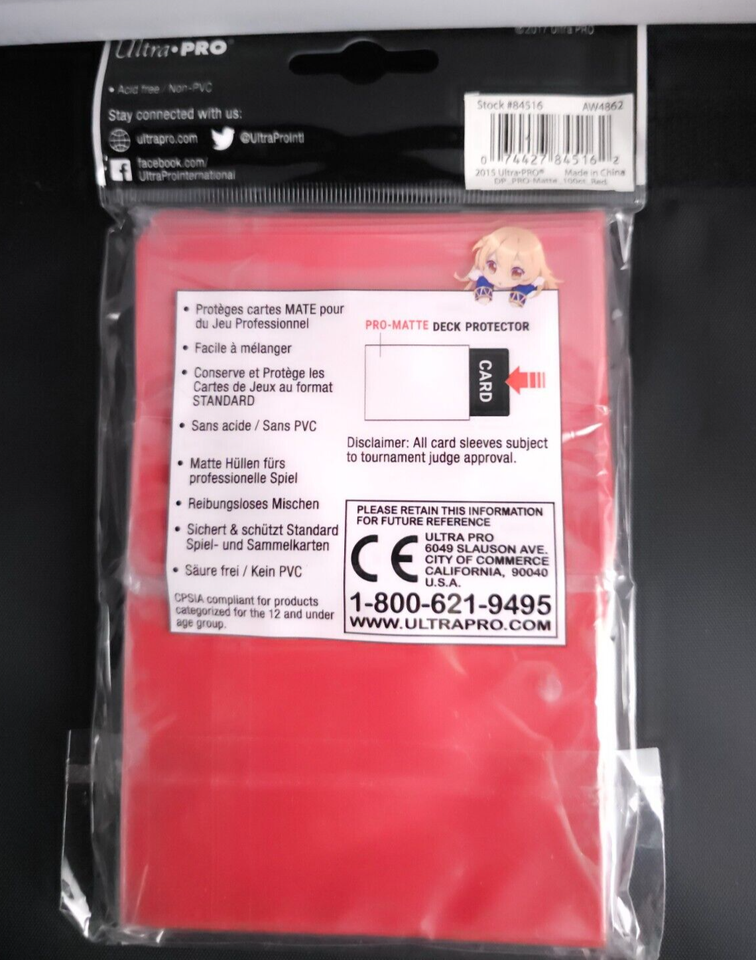 Ultra-Pro Gaming Sleeves: Deck Protector Sleeves PRO MATTE Standard ...