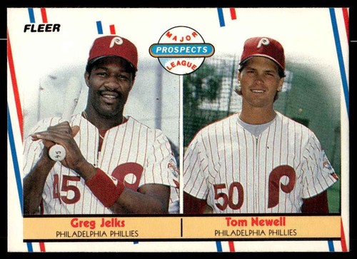 1988 Fleer Baseball Card Greg Jelks/Tom Newell Rookie Philadelphia ...