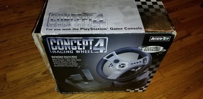 InterAct Concept 4 Racing Wheel with Foot Pedals for Sony PlayStation 1 ...
