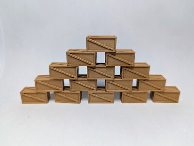 30 Pack - HO Scale - Medium Wood Brown Crates / Boxes - Set / Lot ...