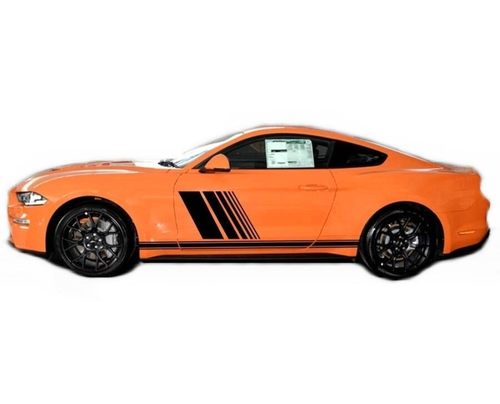 2 PCS Graphics Car Door Sticker for Ford Mustang Racing Stripe Side ...