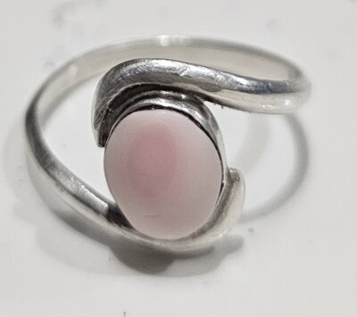 Vintage Pink Stone 925 Sterling Silver Ring | eBay
