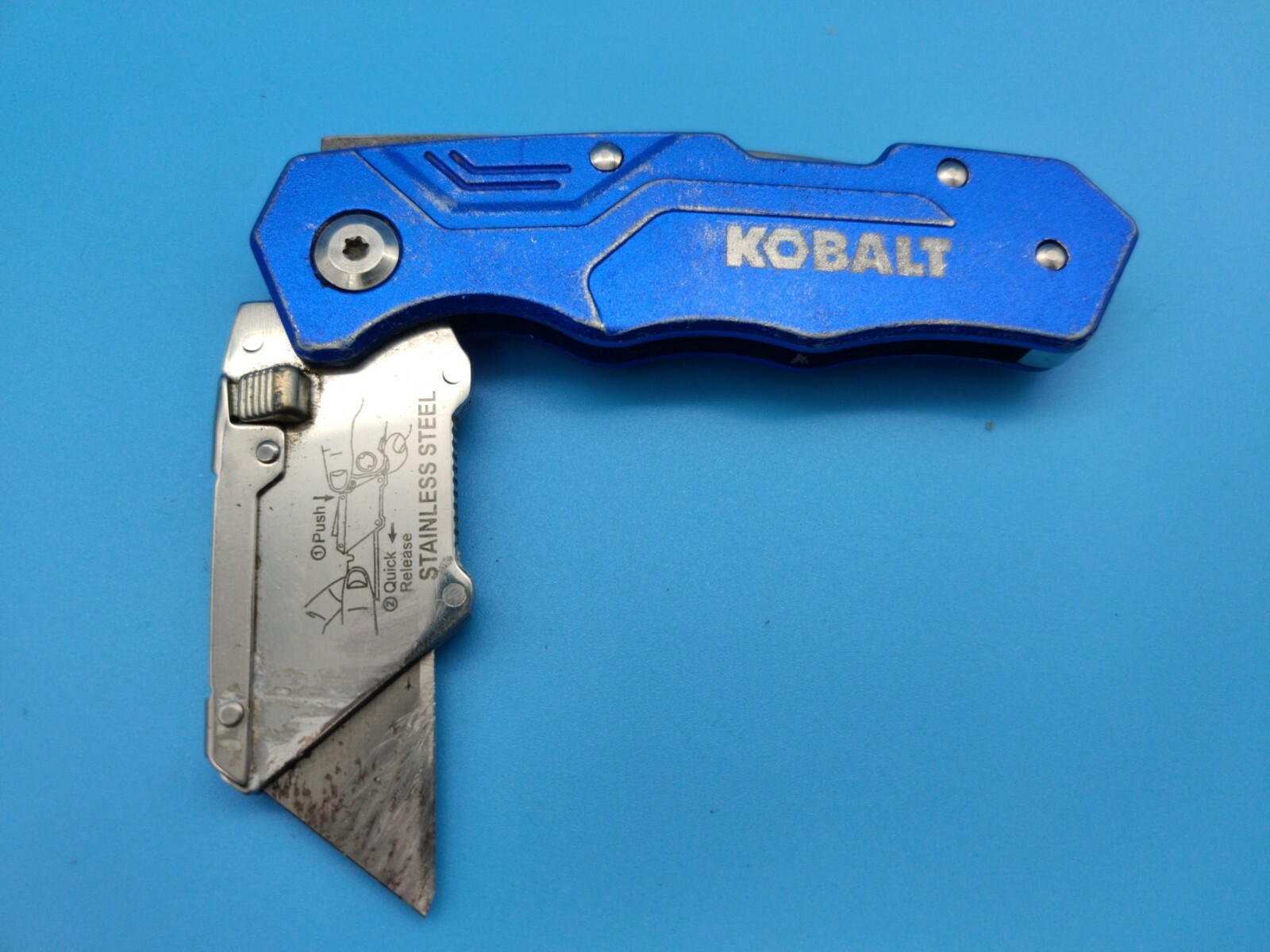 USED KOBALT Quick Change Folding Lockback Utility Knife Blade USED Box ...
