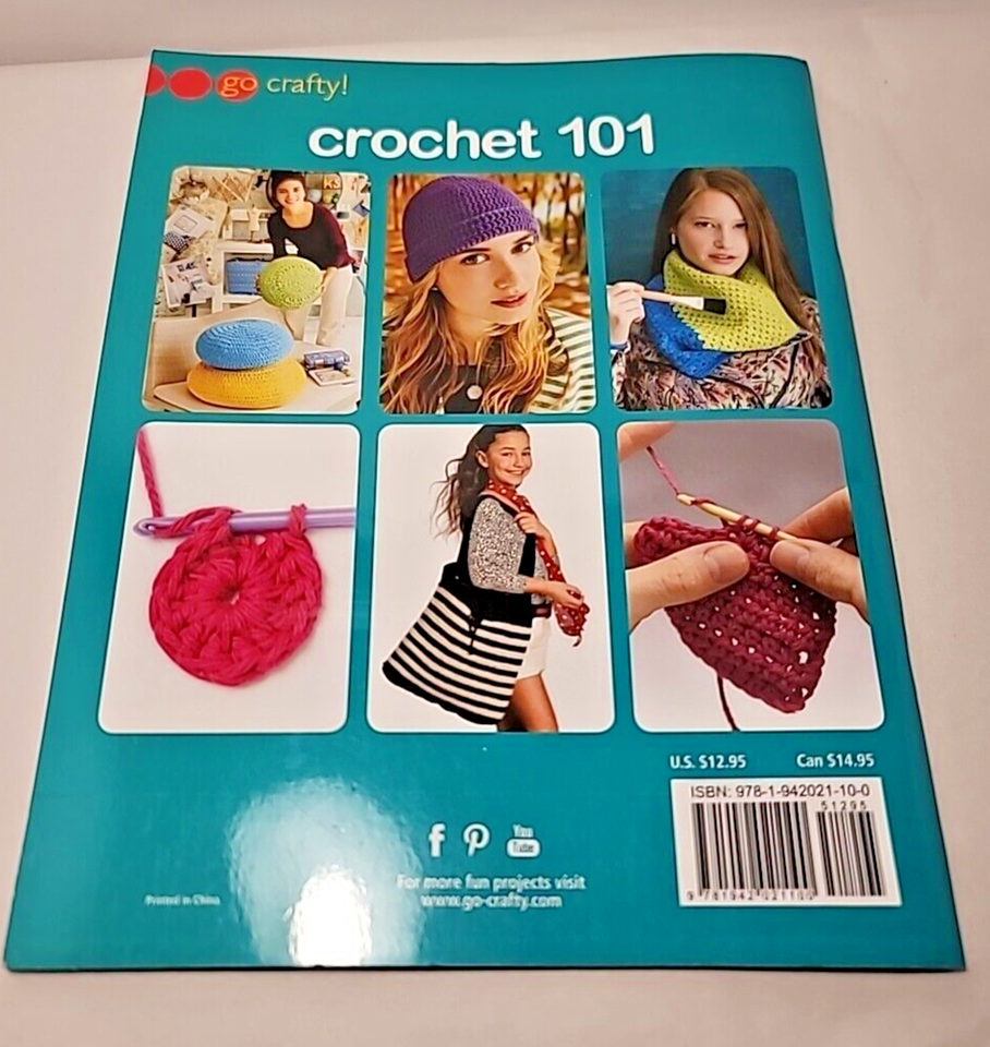 Go Crafty Crochet 101 Step by Step Guide 10 Designs Crochet Pattern | eBay
