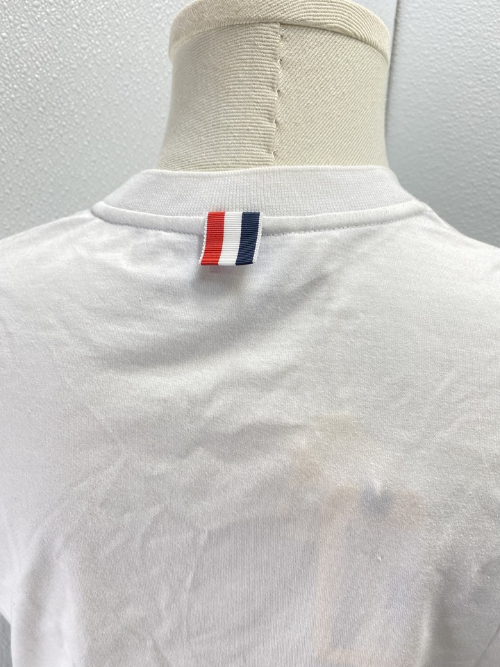 Thom Browne Mens Snake Embroidery Cotton T-Shirt Size S/FR 1 White | eBay