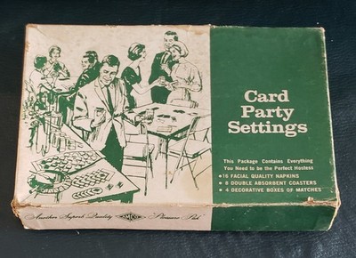 Vintage 1960s AMCO Card Party Settings 8 Coasters 16 Napkins 4 ...