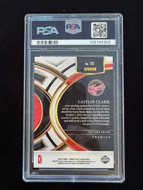 2024 Panini Select Caitlin Clark Premier Level RC #151 PSA 10 GEM MINT Rookie C | eBay