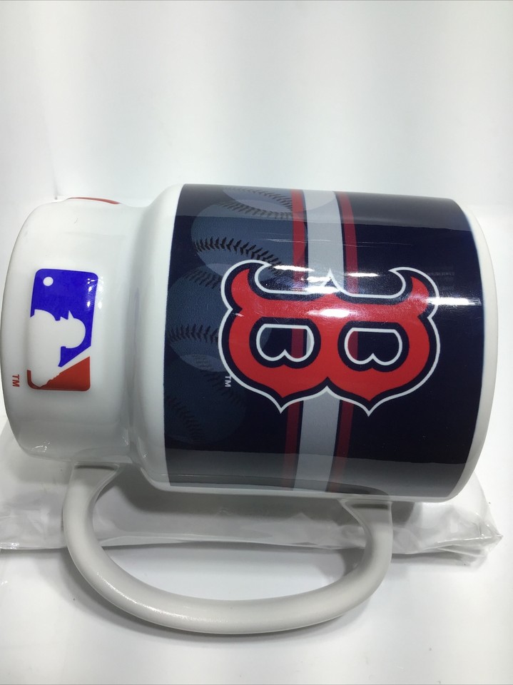 BOSTON RED SOX BASEBALL COFFEE MUG. EMBOSSED BOSTON MLB BASEBALL MUG ...