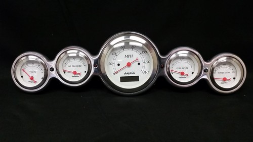 5 GAUGE HOT ROD DASH CLUSTER WHITE | eBay
