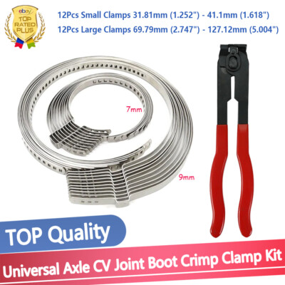 24 Pcs Universal Adjustable Axle CV Joint Boot Crimp Clamps W/ Clamp ...