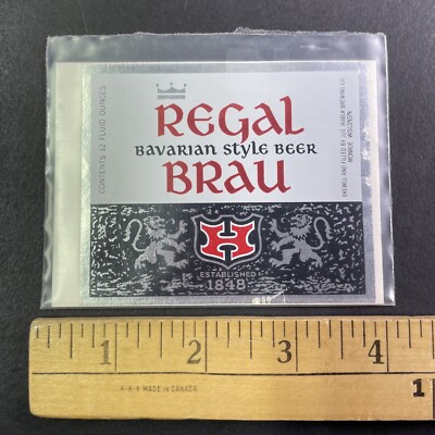 Vintage REGAL BRAU BAVARIAN Unused Beer Label WALLY CHRISTIE COLLECTION ...