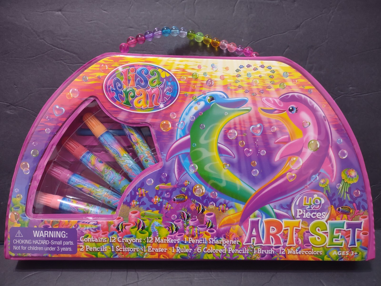Lisa Frank - Dancing Dolphins - 49 pc Purse Art Set - Crayons Paint ...