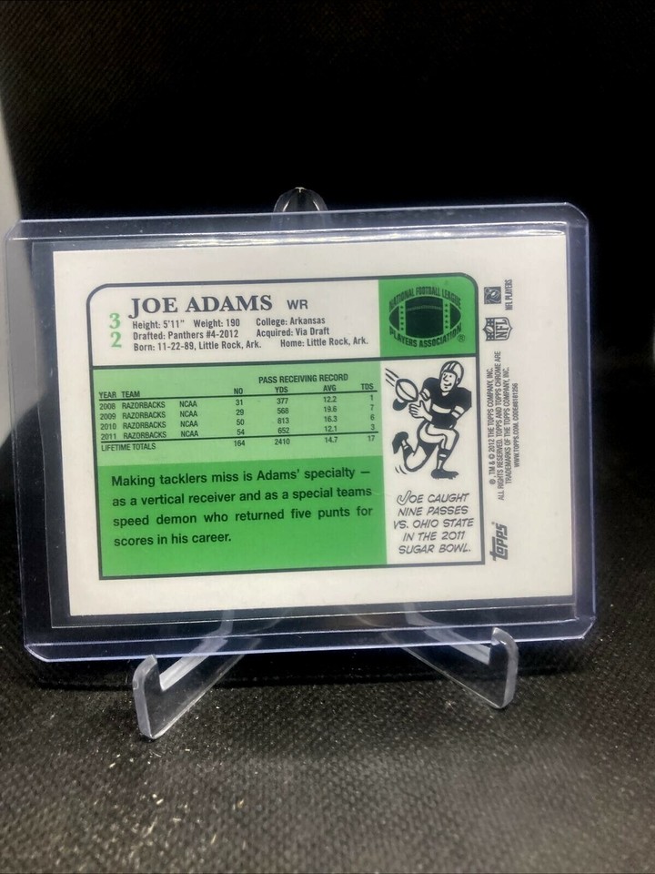 2012 Topps Chrome 1984 Carolina Panthers Football Card #32 Joe Adams | eBay