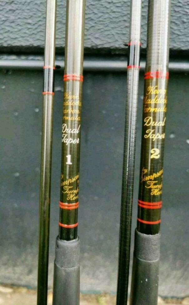 2× Kevin Maddocks Carbon Formula Dual Taper 1&2 Karpfenruten Carp ...