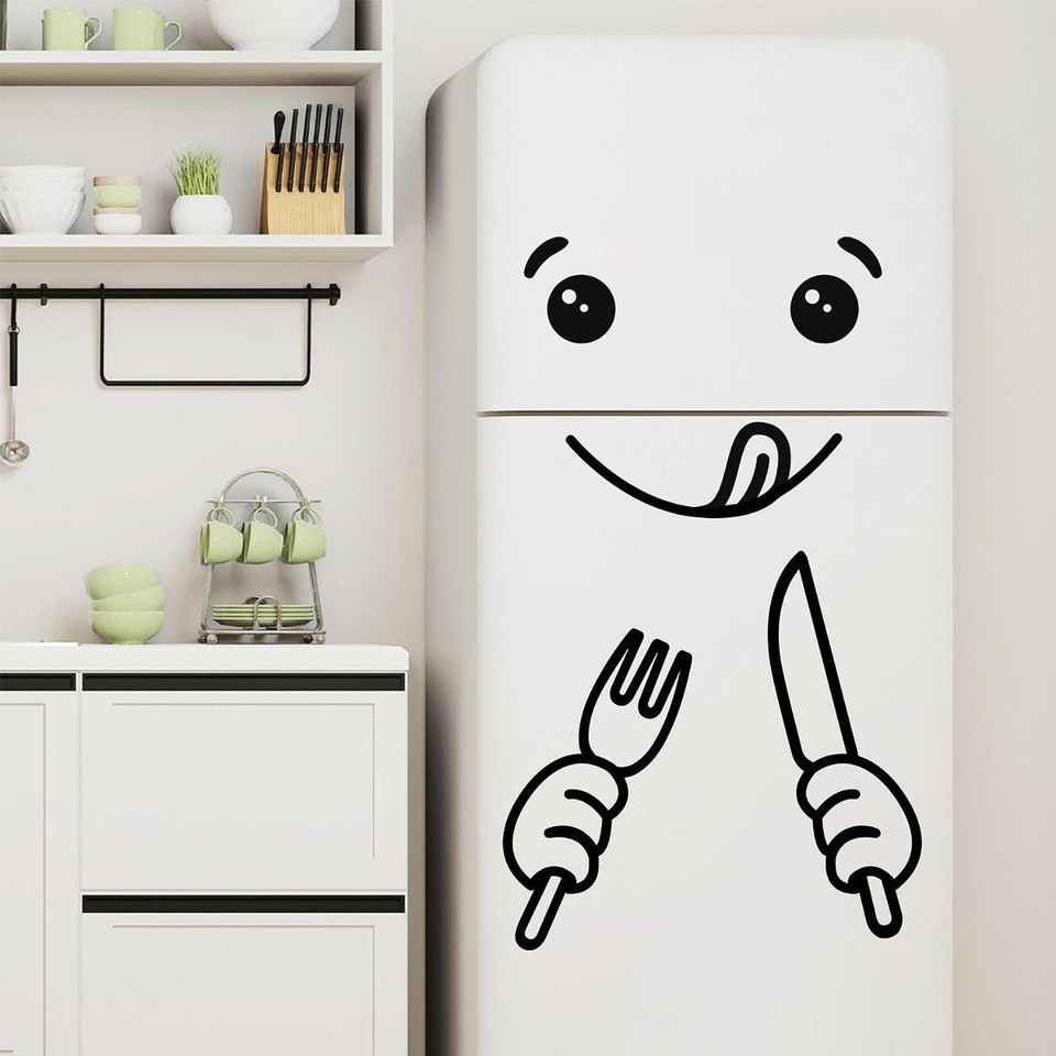 Wall Decal Decorative Face Fridge Sticker for House Kitchen Background ...