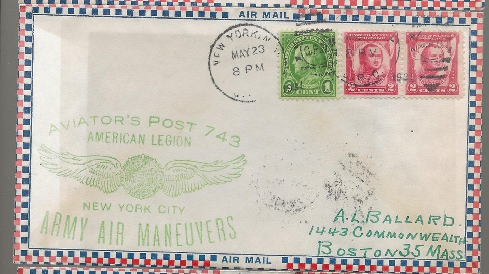 FFC 1931 NY NY Aviator's Post 743 American Legion Army Air Maneuvers | eBay