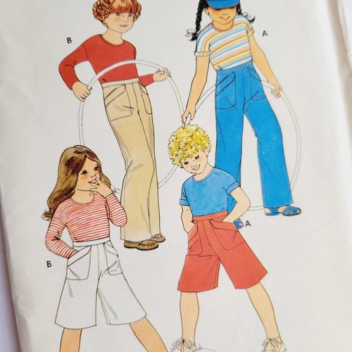 Butterick 6018 Vintage Kids Pants Culottes T-shirt Pattern sz 6 | eBay