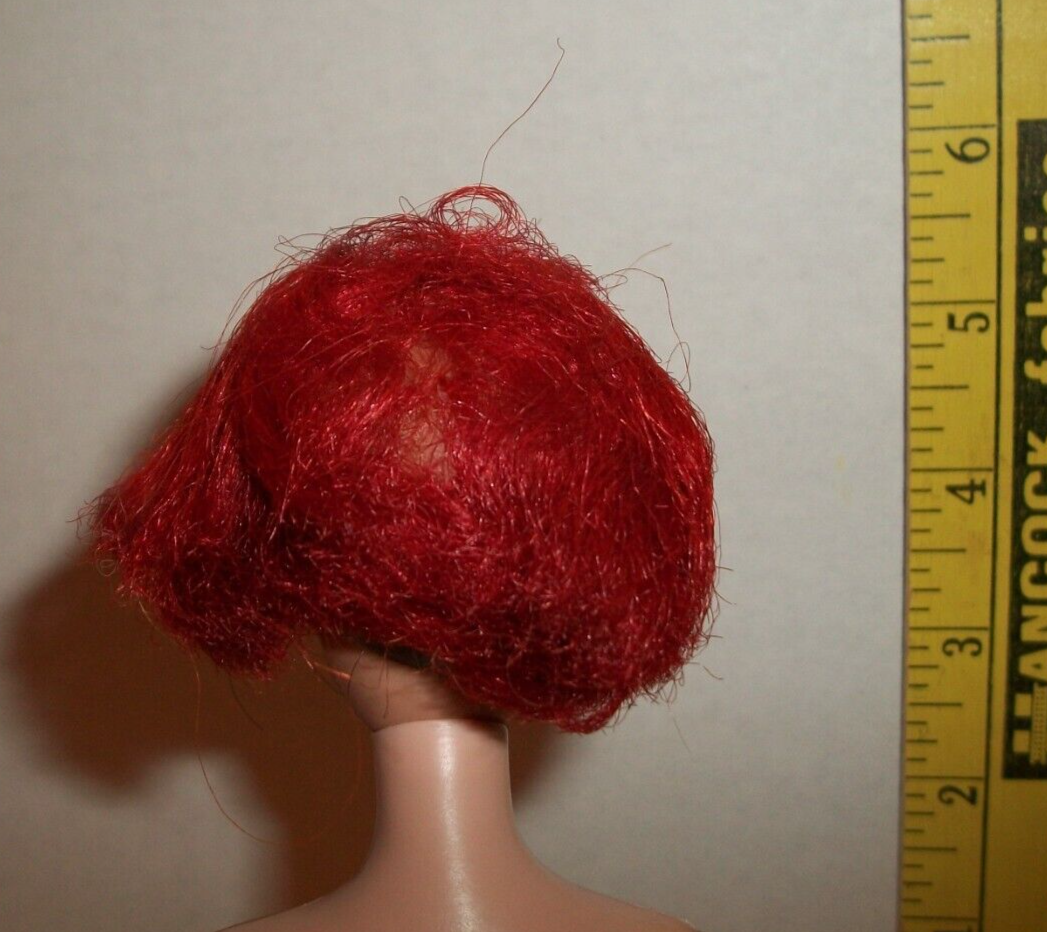 VINTAGE BARBIE COLOR MAGIC RUBY RED WIG ONLY 1967 AMERICAN GIRL X-5 TLC ...
