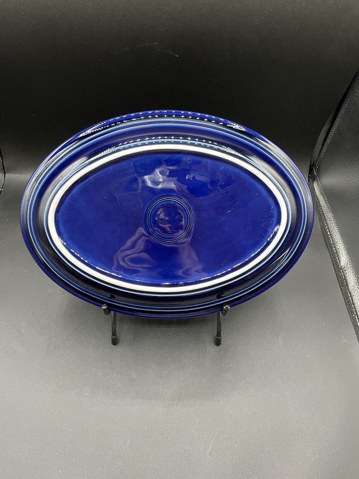 VTG Fiesta HLC Fiestaware Cobalt Blue 13.5" Oval Serving Platter Large ...
