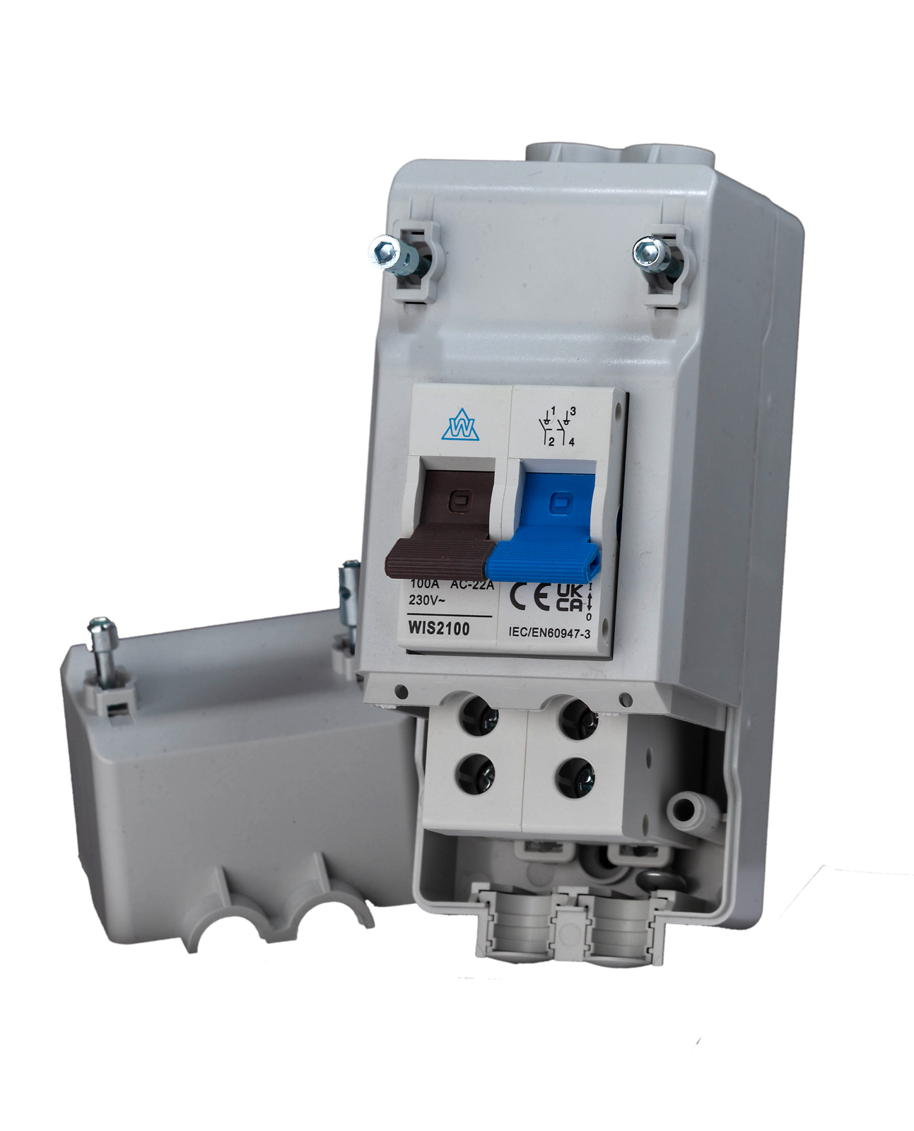 WEC2100 100A 2 Pole Terminal Mains Switch Meter Supply Tails Cable ...