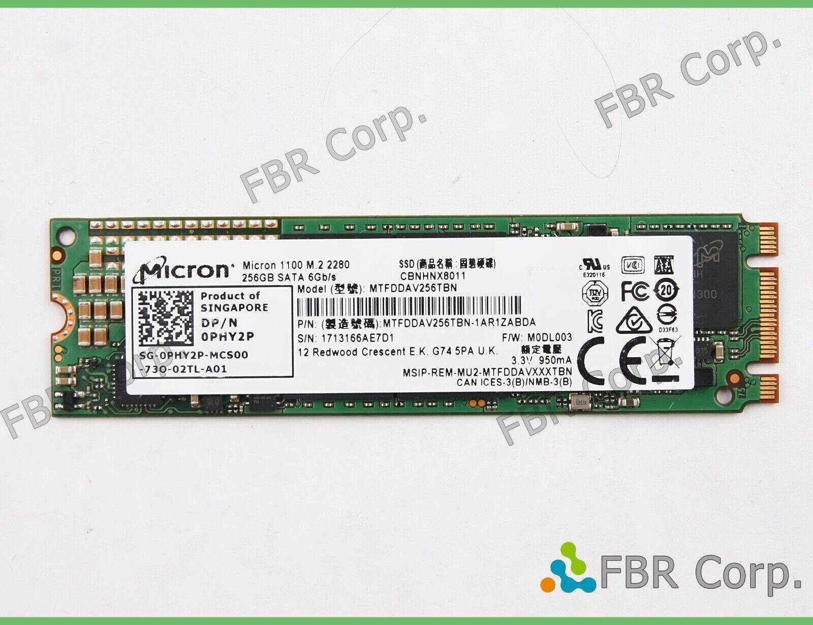 Micron 1100 256GB SATA III 6 Gb/s M.2 2280 80mm SSD MTFDDAV256TBN Dell ...