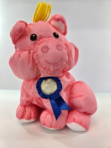 Fisher Price Puffalump Pink Blue Ribbon Pig Prize Winning Vintage ...