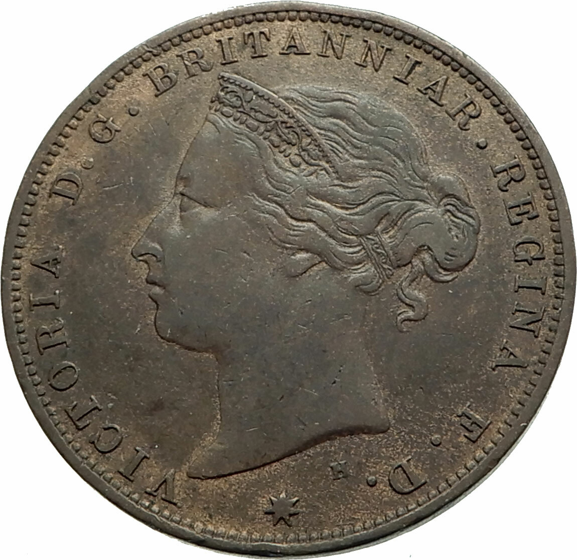 1877 JERSEY under UK Queen Victoria & Shield Genuine 1/24 Shilling Coin ...