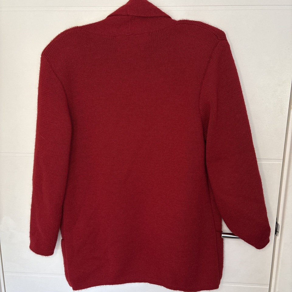 Vintage D’stylo Baby Alpaca Red Womens Open Cardigan sweater top, Size ...