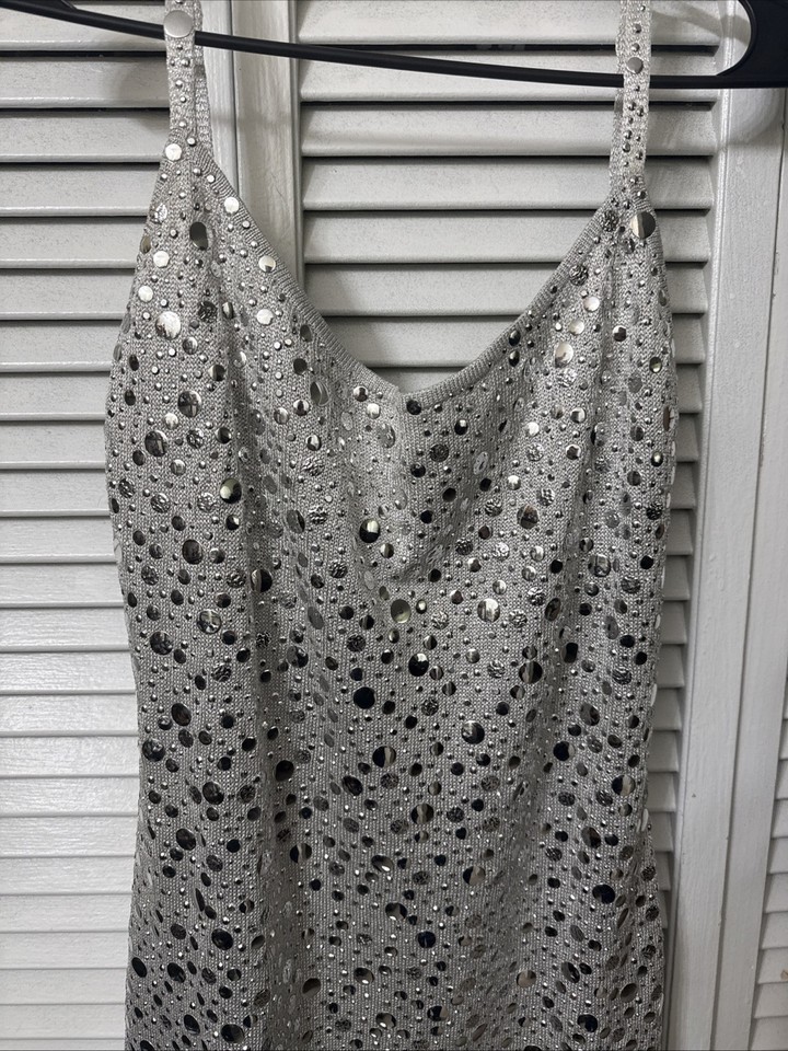 ST. John Evening Marie Gray Silver sequin mini dress Size 8 | eBay